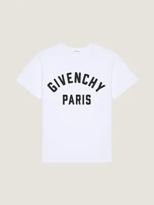 Givenchy T-shirt In Cotton With Paris Embroidery - White/black