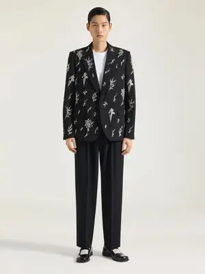 Givenchy Single Breasted Jacket In Crystal Embroidered Wool