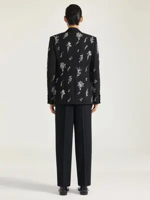 Givenchy Single Breasted Jacket In Crystal Embroidered Wool