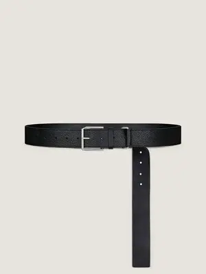 Givenchy Long Belt In Grained Leather - Black