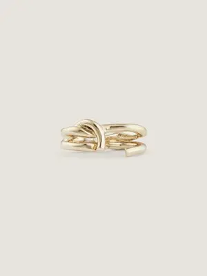 Givenchy Chain Link Double Finger Ring - Pale Golden