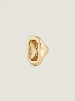 Givenchy Sculptural Crystal Ring - Brown/golden