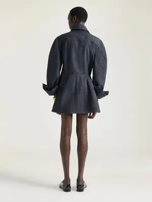 Givenchy Cocoon Mini Dress In Herringbone Denim