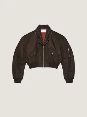 Givenchy Nylon Bomber Jacket With Zipped Shawl Collar - Brown