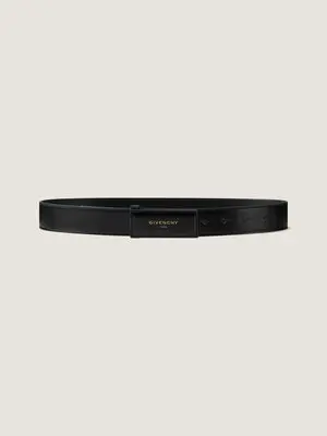 Givenchy Label Line Box Leather Belt - Black