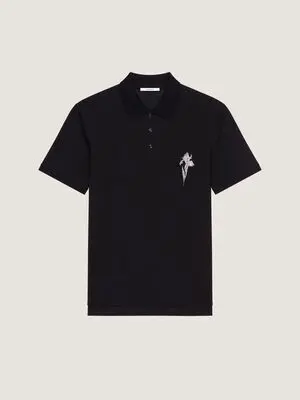Givenchy Polo In Cotton With Crystal Embroidery