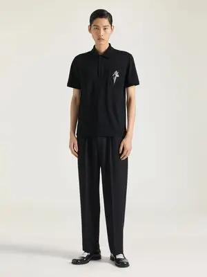 Givenchy Polo In Cotton With Crystal Embroidery