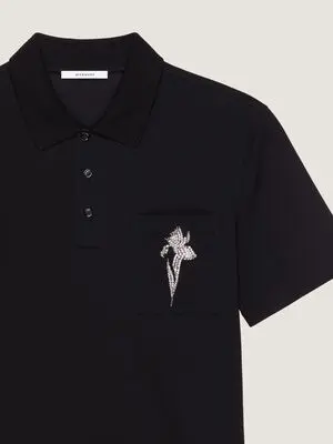 Givenchy Polo In Cotton With Crystal Embroidery