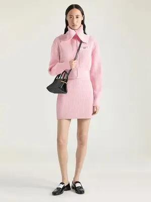 Givenchy Mini Pencil Skirt In Wool - Light Pink