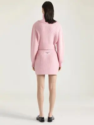 Givenchy Mini Pencil Skirt In Wool - Light Pink