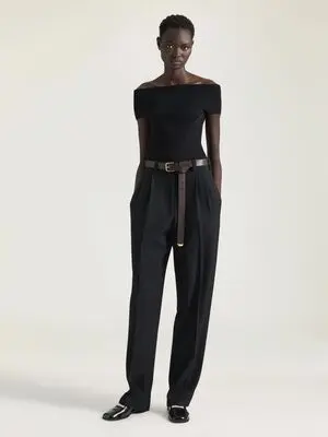 Givenchy Double Pleat Wool Pants - Black