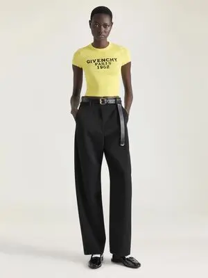 Givenchy Cropped Ribbed Knit Top - Acid Yellow