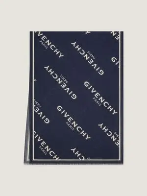 Givenchy Shadow Stole In Wool And Silk - Navy