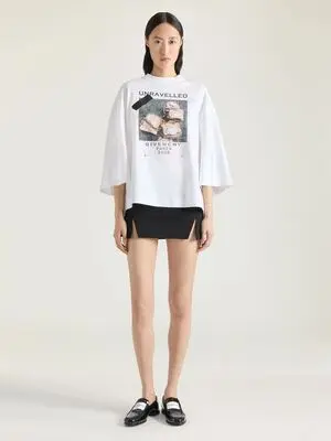 Givenchy Sliced Mini Skirt In Grain De Poudre Wool - Black