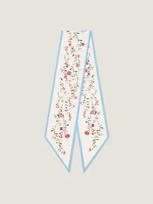 Givenchy Maxi Bandeau In Silk With Floral Print - Baby Blue/white