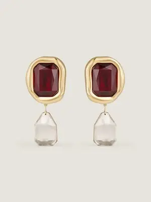 Givenchy Sculptural Crystal Clip Earrings - Multicolor