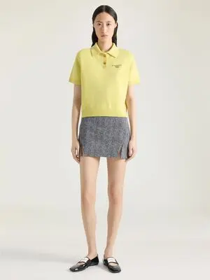 Givenchy Polo Top In Wool And Cashmere - Acid Yellow