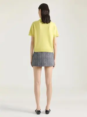 Givenchy Polo Top In Wool And Cashmere - Acid Yellow