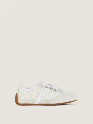 Givenchy Slim Sneakers In Mesh And Suede - White