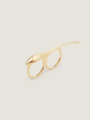Givenchy Maple Seed Double Fingers Ring - Golden Yellow