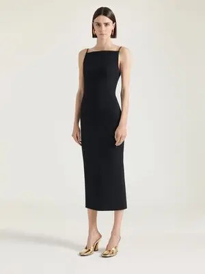 Givenchy Sliced Midi Dress In Cady - Black