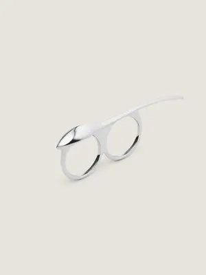 Givenchy Maple Seed Double Fingers Ring - Silvery