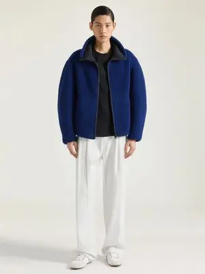Givenchy Wool Fleece Bomber Jacket With Paris Embroidery