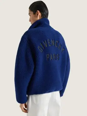 Givenchy Wool Fleece Bomber Jacket With Paris Embroidery