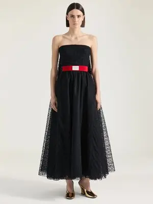 Givenchy Bustier Evening Dress With Cape Back