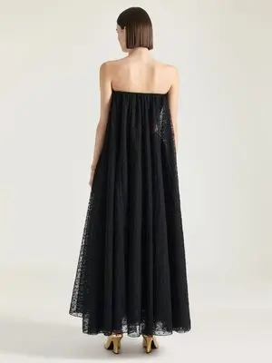 Givenchy Bustier Evening Dress With Cape Back