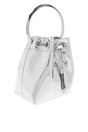 JIMMY CHOO Bon Bon Bucket Shoulder Bag - Silver