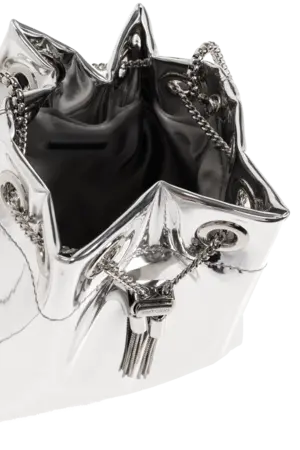 JIMMY CHOO Bon Bon Bucket Shoulder Bag - Silver