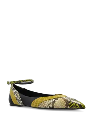 Marni Snake-print Leather Ballet Flats - Multicolour