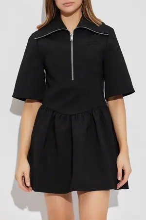 GANNI Collared Dress With Zipper Detail