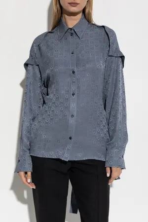 FERRAGAMO Loose-fit Monogram Shirt - Grey