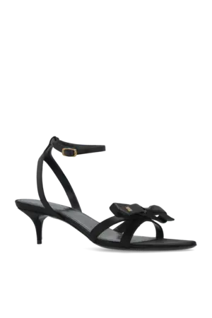 Balenciaga Satin Kitten Heel Sandals - Black