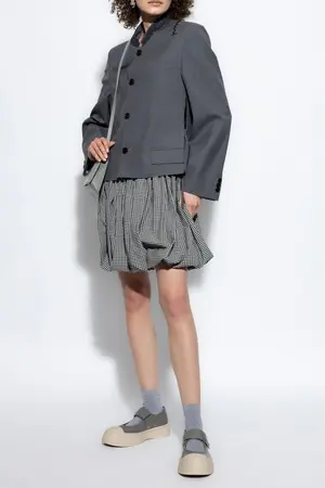 Marni Virgin Wool Jacket With Raw Cut Details