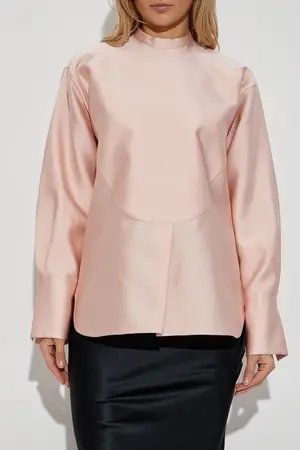 JIL SANDER Silk-trimmed Top