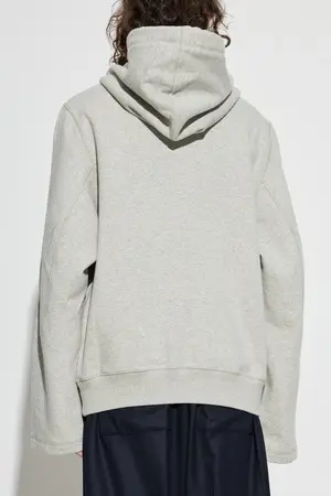 LANVIN Embroidered Logo Cotton-cashmere Sweatshirt - Grey