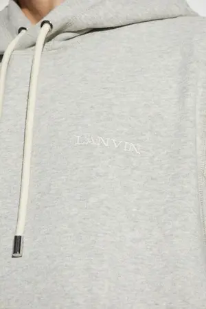 LANVIN Embroidered Logo Cotton-cashmere Sweatshirt - Grey