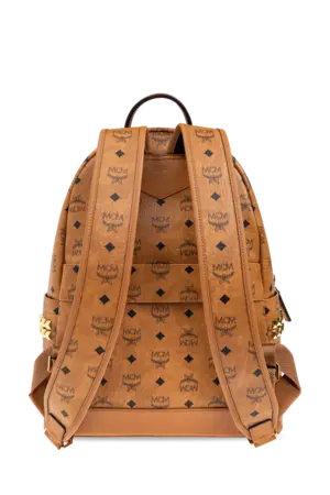 Mcm Backpack With Logo Detail - Brown