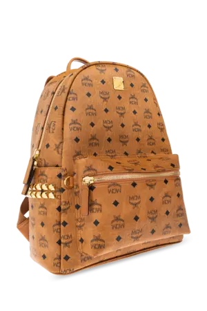 Mcm Backpack With Logo Detail - Brown