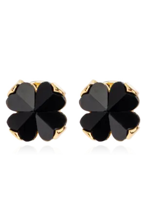 Kate Spade New York Four-leaf Clover Brass Earrings - Black
