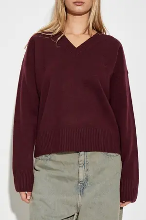 Ami Wool And Cashmere V-neck Sweater