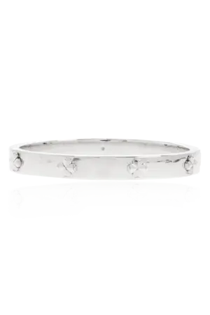 Kate Spade New York Embossed Logo Brass Bracelet - Silver