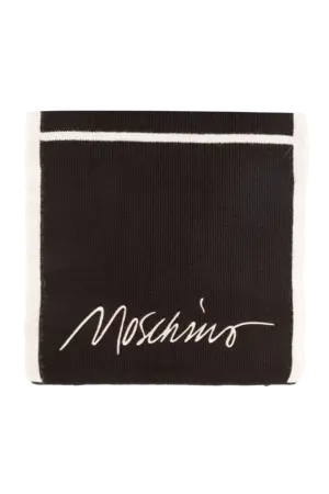 Moschino Scarf With Logo - Brown