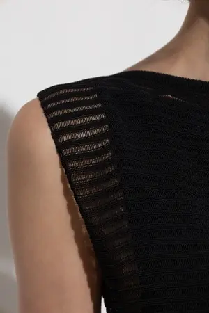 Alaïa Sleeveless Dress With Geometric Slits