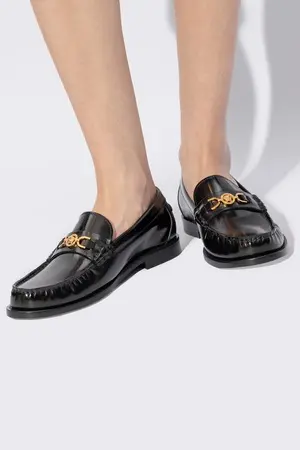 Versace Leather Loafers - Black