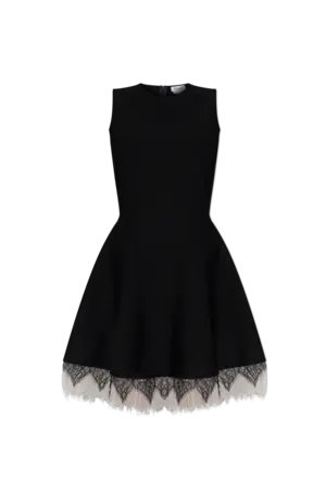 Alexander McQueen Sleeveless Dress With Lace Hem