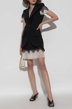 Alexander McQueen Vest With Lace And Fringe Detailing